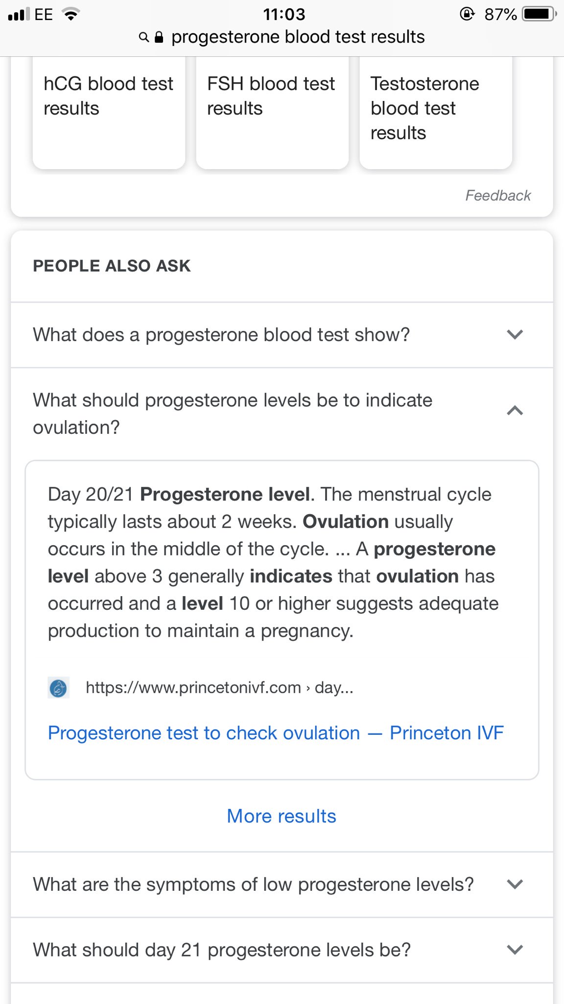 Progesterone results low!!