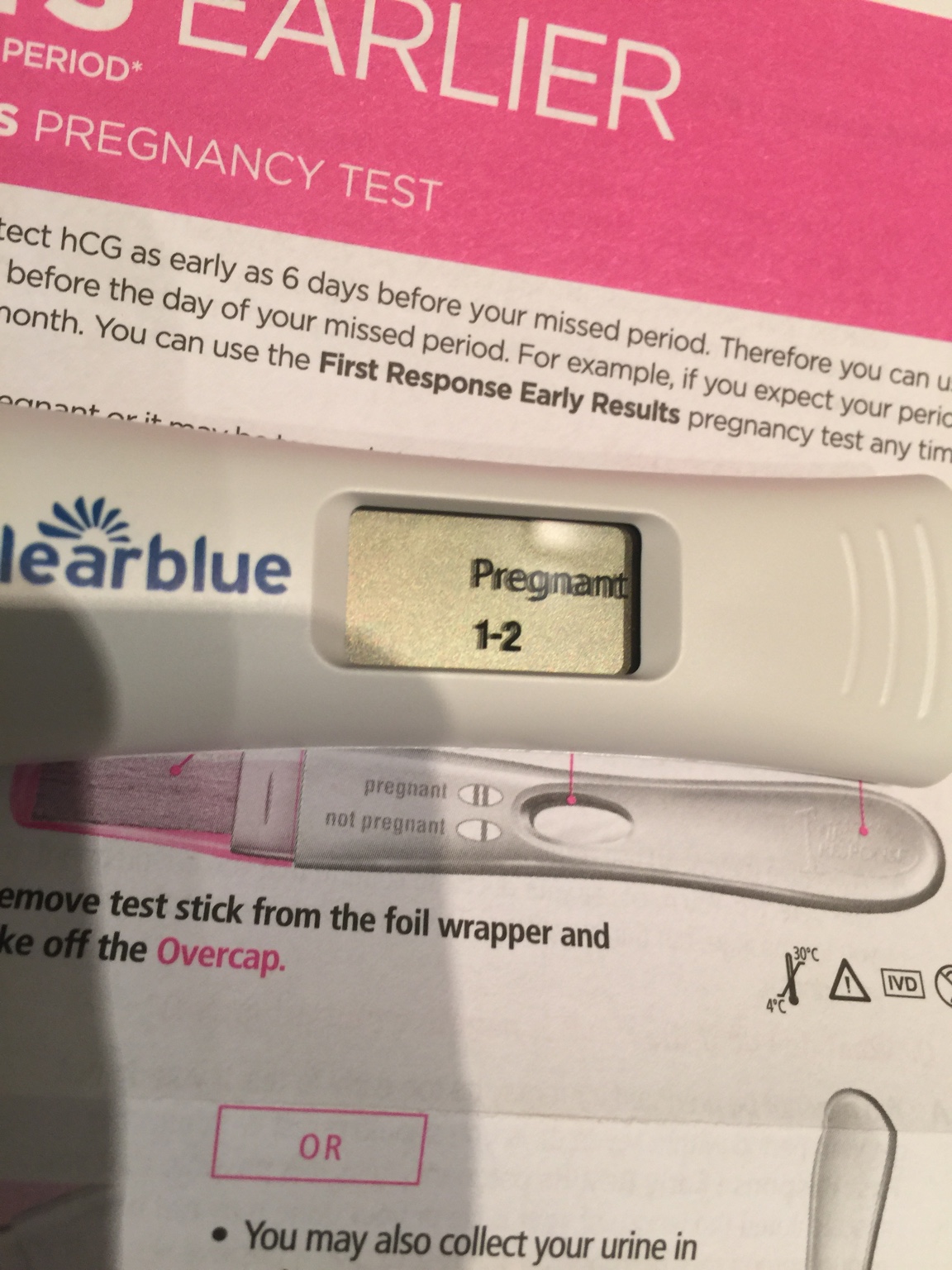 Positive first response when to use clear blue digital?