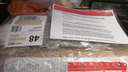 My soaking wet parcel which i got today...