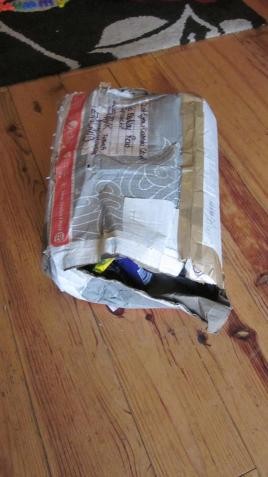 My soaking wet parcel which i got today...