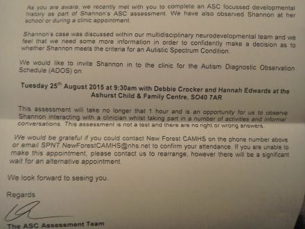 CAMHS Diagnosis Assessment