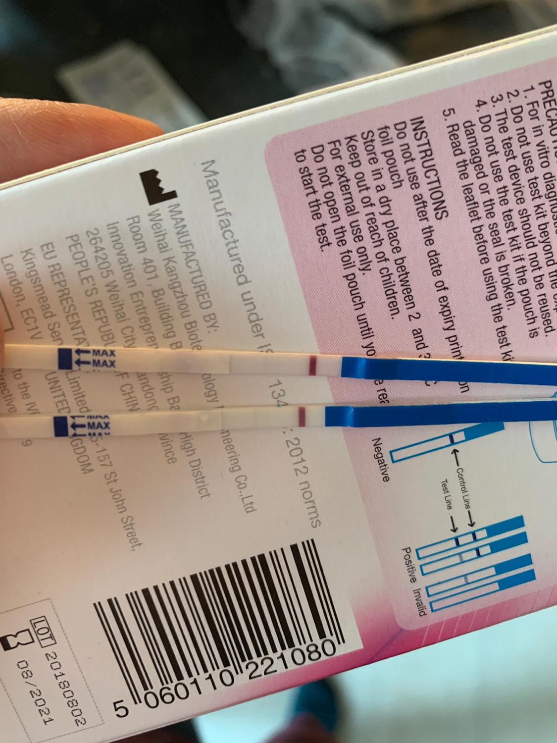 6 Positive pregnancy tests, clear blue negative