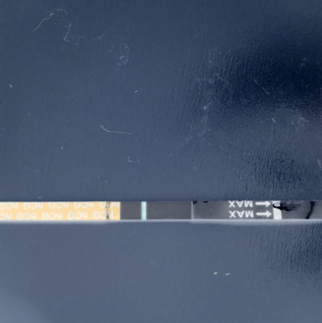 Newer test is fainter than yesterday